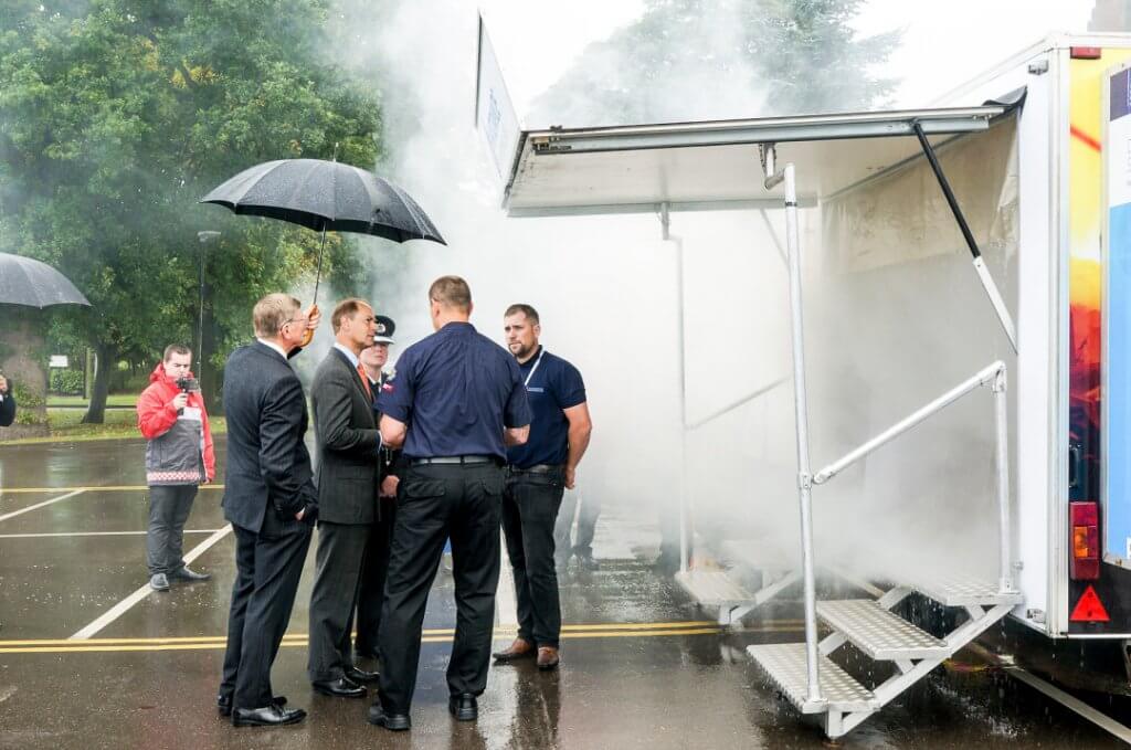 Royal Visit to Sprinkler Demonstration - Nationwide Fire Sprinklers